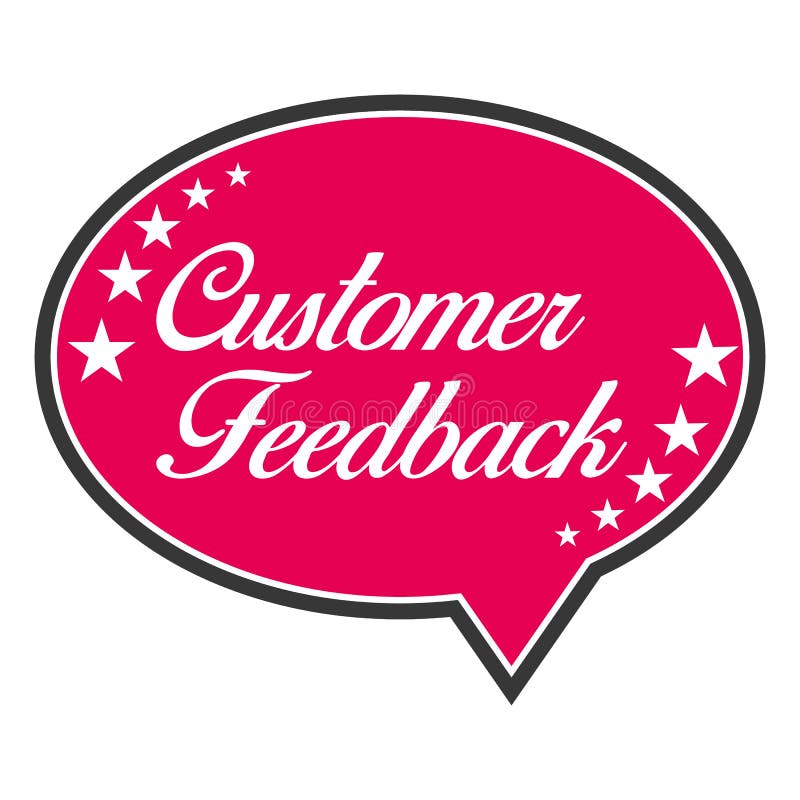 Pink Speech Bubble Customer Feedback. Vector Icon Illustration. Stock ...