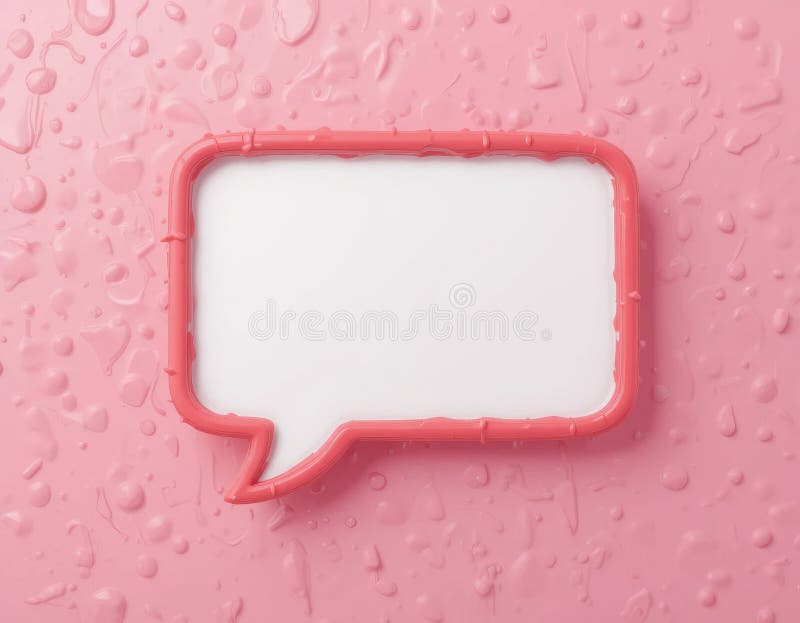 Pink Speech Bubble Frame Mockup on Textured Background for Message ...