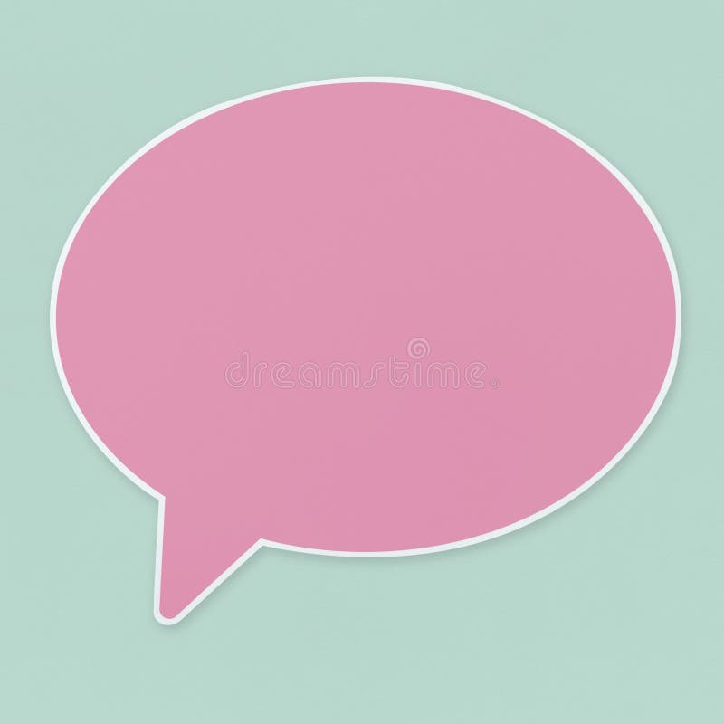 Pink speech bubble icon stock photo. Image of balloon - 128388538