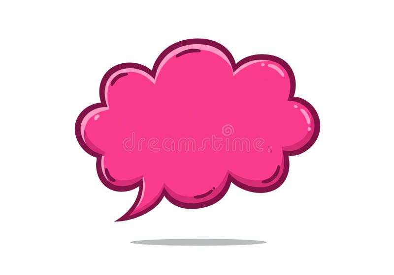 Pink Speech Bubble Icon with Pink Inside for Comic Book. Call Cloud ...