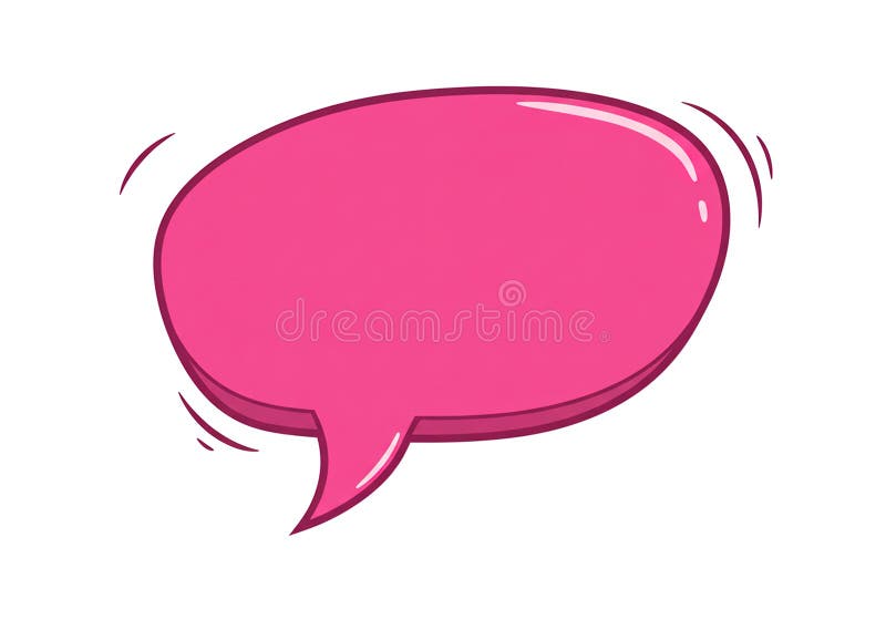 Pink Speech Bubble Icon with Pink Inside for Comic Book. Call Cloud ...