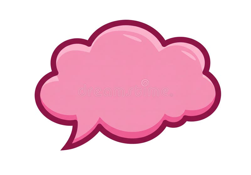 Pink Speech Bubble Icon with Pink Inside for Comic Book. Call Cloud ...