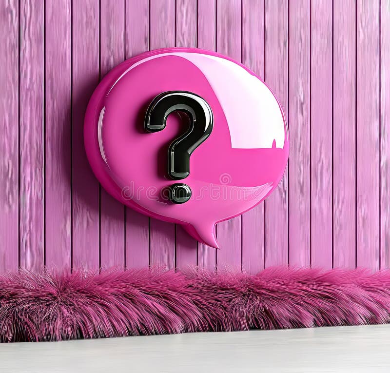 A Pink Speech Bubble with a Question Mark on it Stock Image - Image of ...