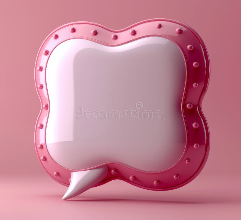 Pink Speech Bubble with Rounded Corners and Glossy Finish on Pink ... Pink Speech Bubble with Rounded Corners and Glossy Finish on Pink ...