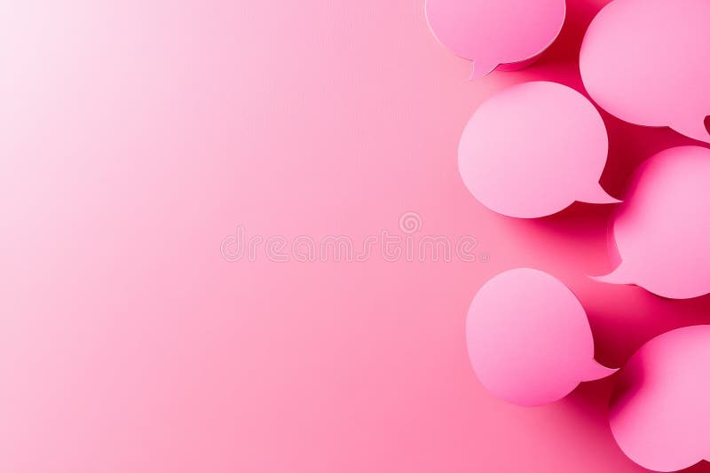 Pink Speech Bubbles on a Gradient Background Symbolizing Communication ...