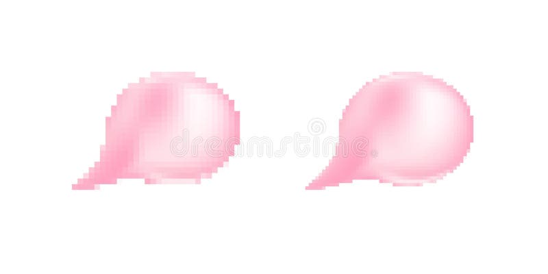 Pink Speech Bubbles with Smooth Gradient and Pixel Art Appearance Stock ...