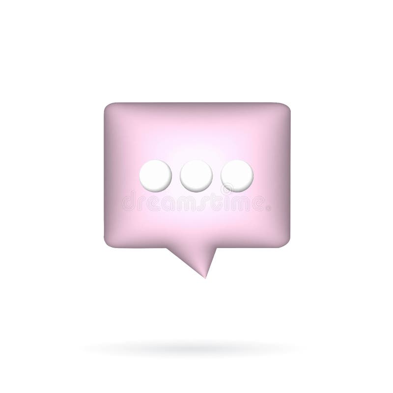 Pink Speech 3D Bubble for Communication Concept and Web UI Stock ...