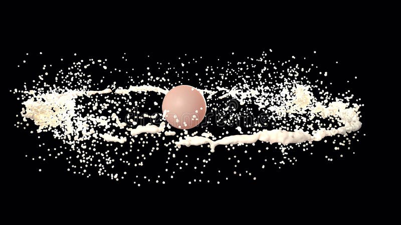 Pink Sphere in the Center of a White Line of Particles Particles are ...