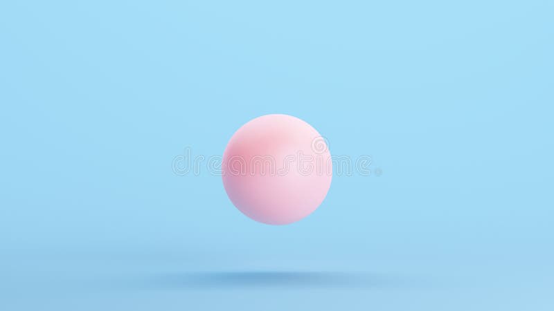 Pink Sphere Geometric Shape Solid Ball Structure Kitsch Blue Background ...