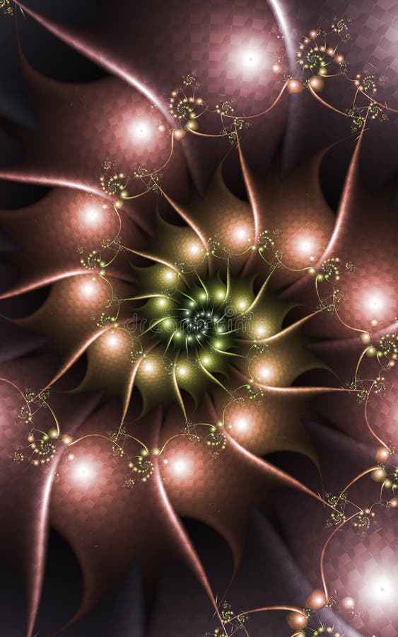 Fractal - Tropical Flowers and Spirals Stock Illustration ...