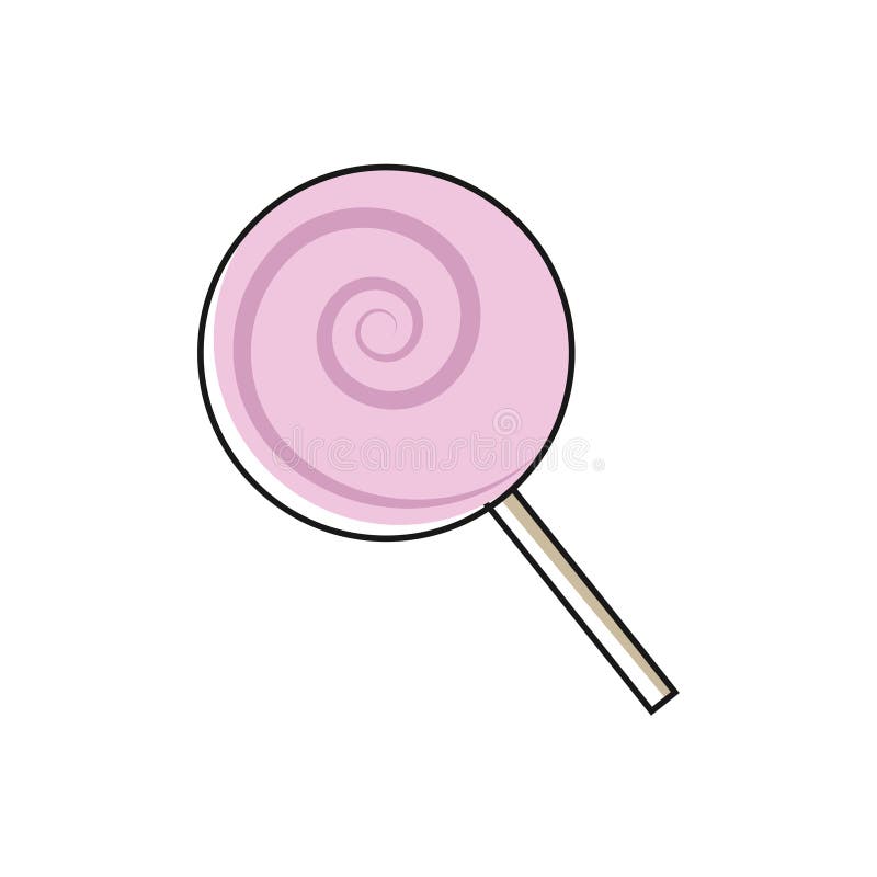 Pink Spiral Lollipop. Vector Stock Vector - Illustration of pink ...