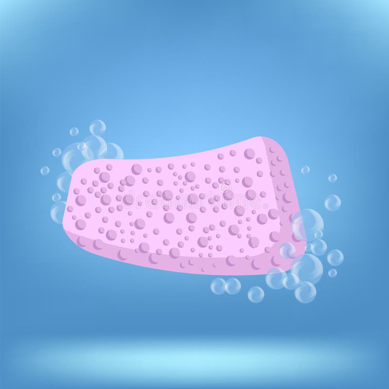 Pink Sponge stock vector. Illustration of foam, blue - 53519923
