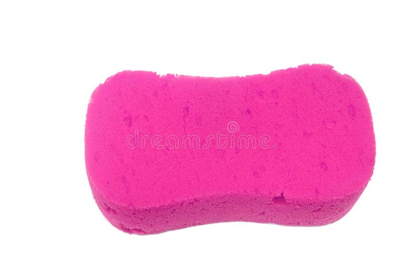 Pink Sponge isolated stock photo. Image of soak, soft - 34893092