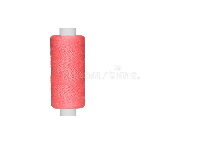 Pink Spool of Sewing Thread Isolated on White Background Stock ...