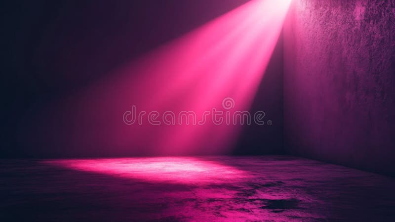Pink Spotlight Illuminating a Concrete Corner Stock Illustration ...