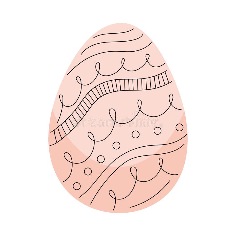 Pink spring egg painted stock vector. Illustration of pink - 273168345