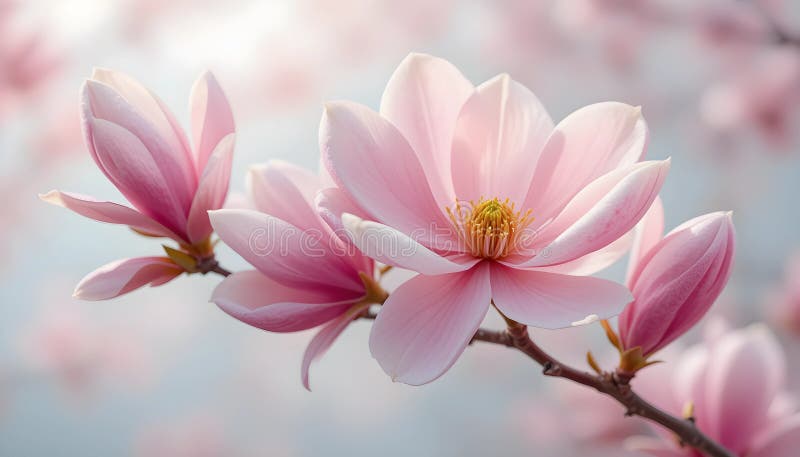 Pink Spring Flowers, Closeup Stock Photo - Image of love, garden: 368719784