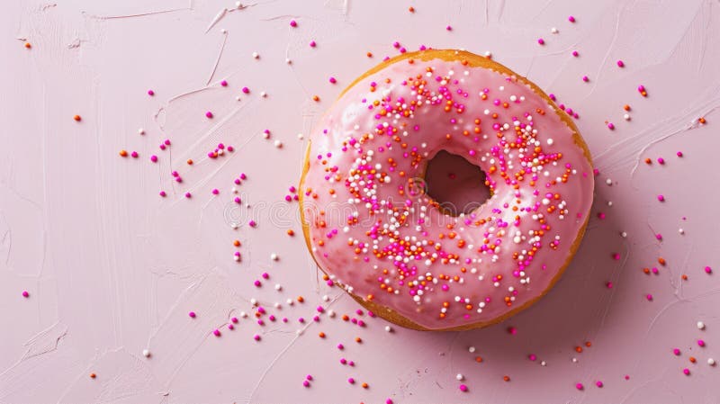 Pink Sprinkle Donut stock image. Image of treat, donut - 366903807