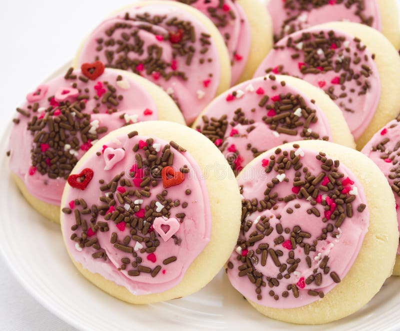 Pink Sprinkles Cookies stock photo. Image of frosting - 29330124