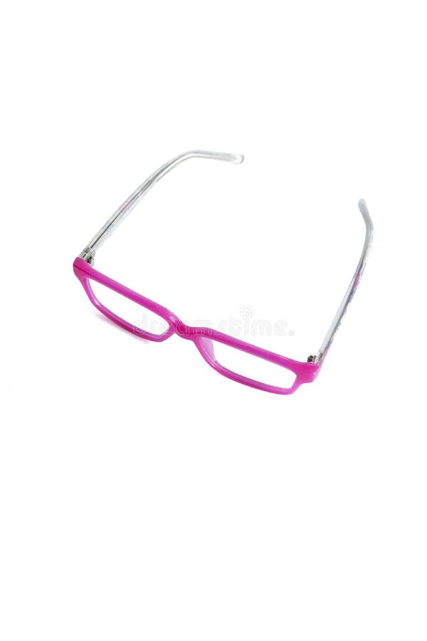 Pink Square Eyeglass Frame in Side View Isolated on White Background ...