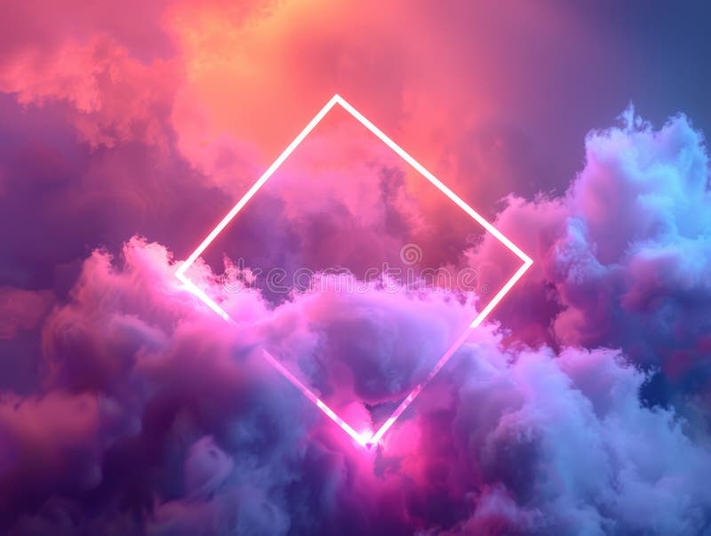 Clouds with Pink Square stock illustration. Illustration of nature ...