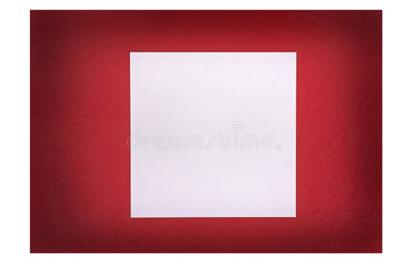 Pink Square Paper Note on Red Cardboard Wall Isolated on White Stock ...