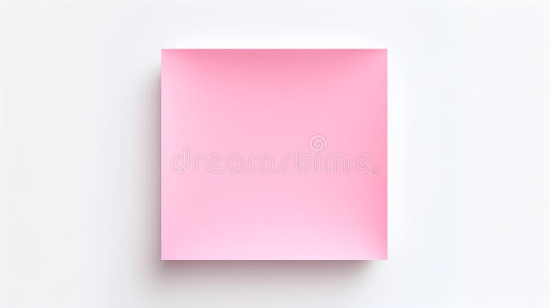 Pink Square Paper Note on a White Background. Brainstorming Template ...