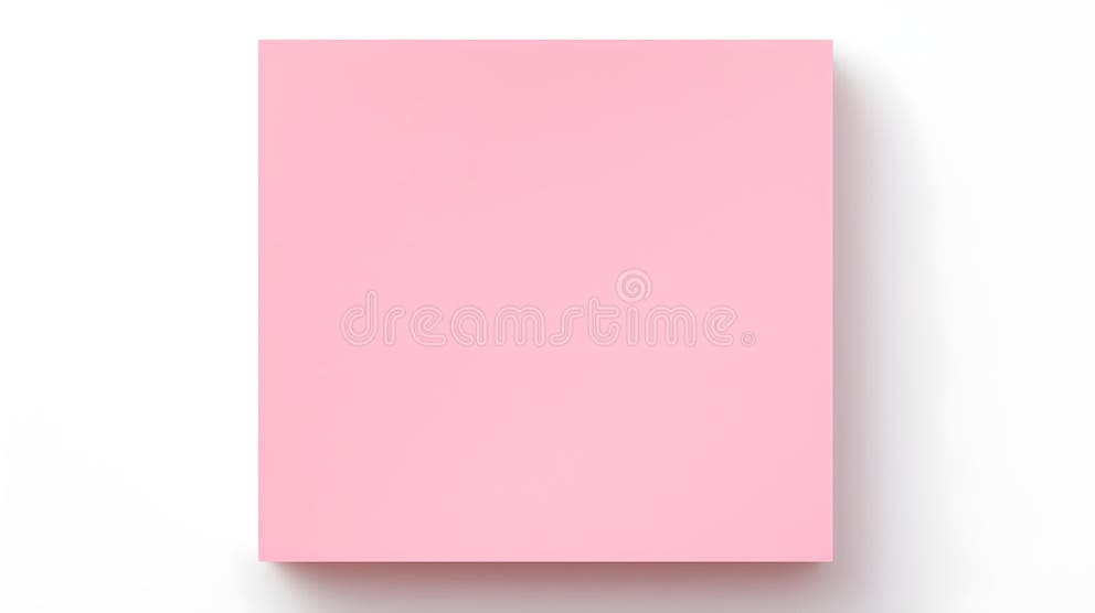 Pink Square Paper Note on a White Background. Brainstorming Template ...