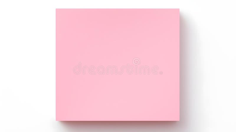 Pink Square Paper Note on a White Background. Brainstorming Template ...