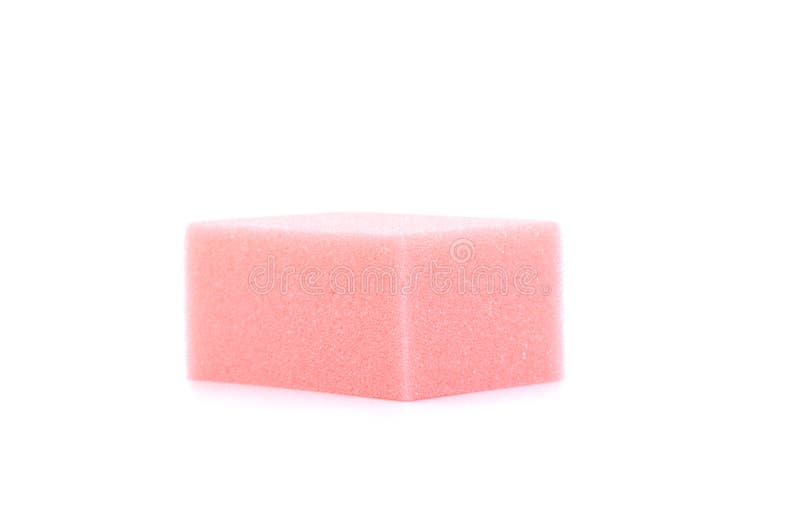 Pink Square Sponge Over White Background Stock Image - Image of bathing ...