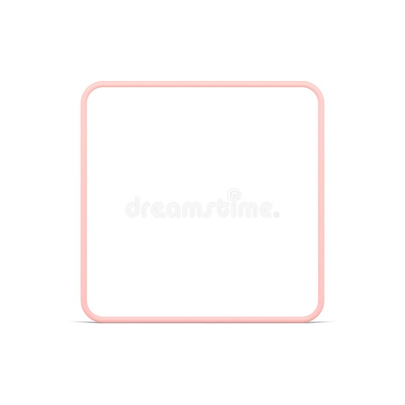 Pink Squared Frame Regular Geometric Shape Smooth Angled Decorative ...
