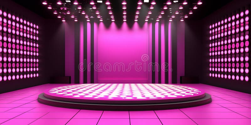 Pink Stage Lighting Modern Disco Concert Show Event Backdrop Stock ...