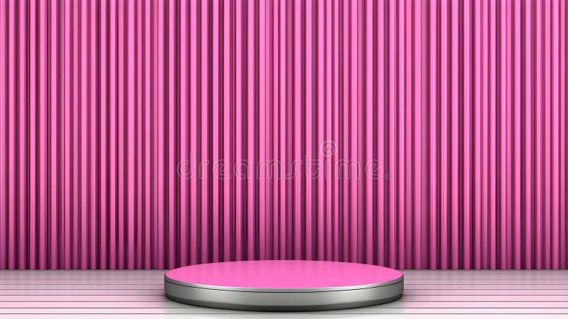 Pink Stage Podium 3D Render Stock Illustration - Illustration of clean ...