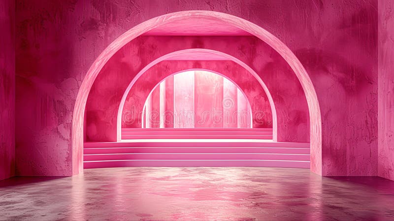Pink Stage Showcases Artistic Talent in Vibrant, Generative Ai Stock ...
