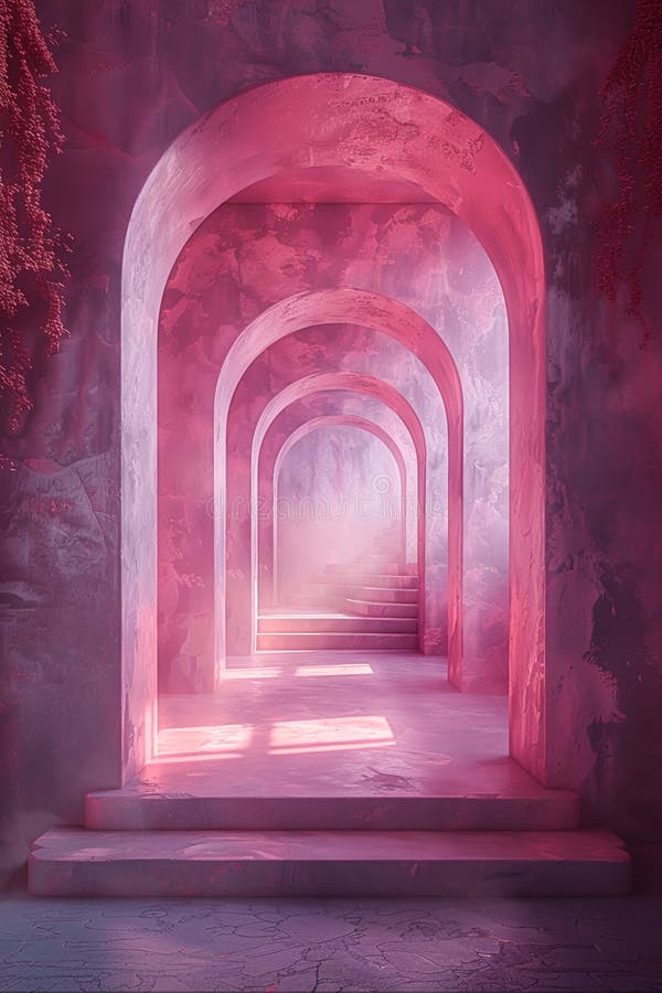 Pink Stage Showcases Artistic Talent in Vibrant, Generative Ai Stock ...