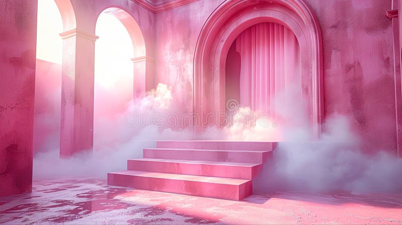 Pink Stage Showcases Artistic Talent in Vibrant, Generative Ai Stock ...