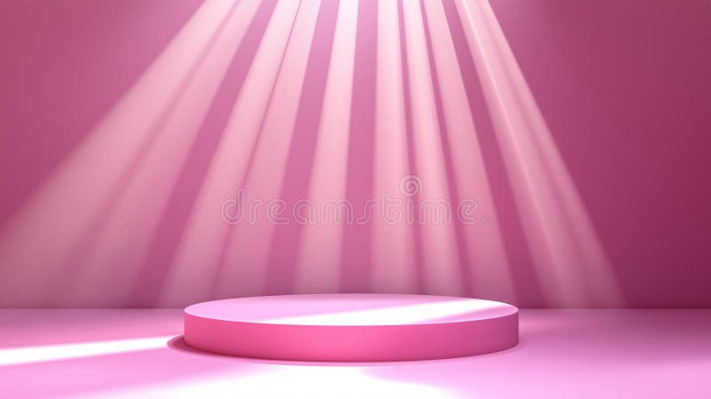 A Pink Stage with a Spotlight Shining on Pink Background Stock ...