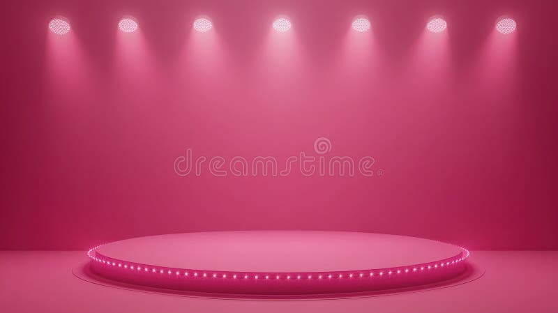 Pink Stage Spotlights Studio Presentation Product Display Stock Photos ...