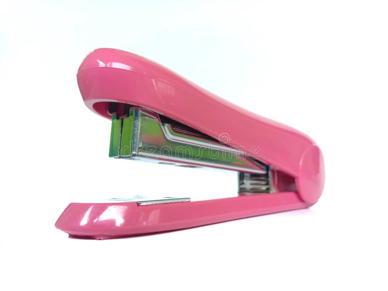 Pink Stapler Isolated on the White Background Stock Image - Image of ...