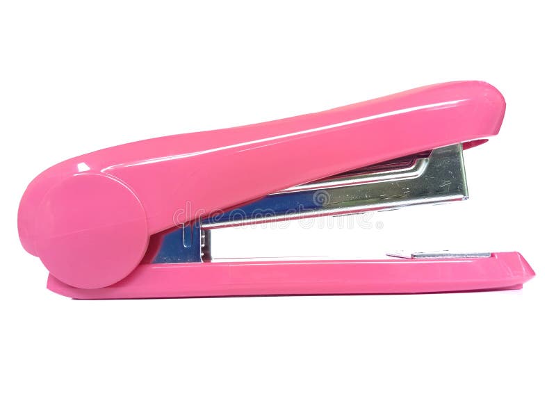 Pink Stapler Isolated on White Stock Image - Image of pink, indoors ...