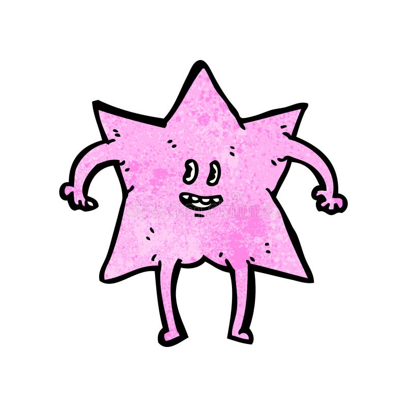 Pink Star Cartoon Character Stock Vector - Illustration of star, doodle ...