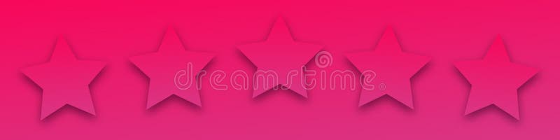 Pink 5 Star Icon. Customer Feedback Concept. Vector 5 Token Points ...