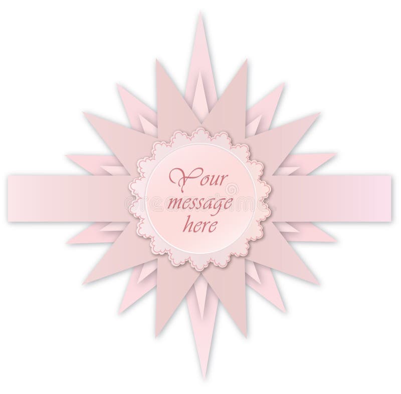 Pink Star Label. Greeting Card for Kid Bithday or Stock Vector ...