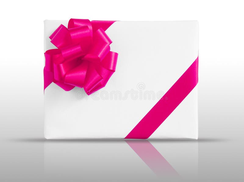 Pink Star Ribbon on White Paper Box Stock Photo - Image of paper ...