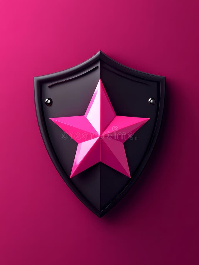 Pink Star Shield VIP Protection Flat Design Illustration a Pink Star ...