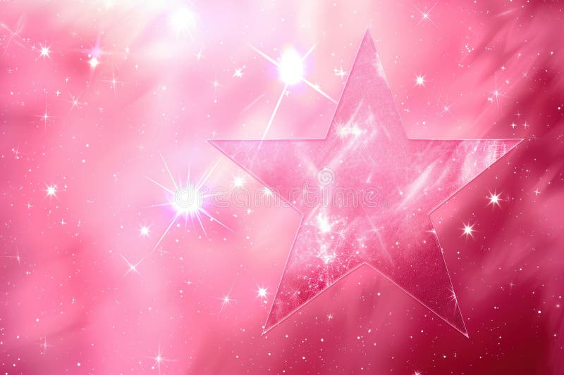 Pink Starburst Delight. Minimalistic Star Wallpaper Design Stock ...