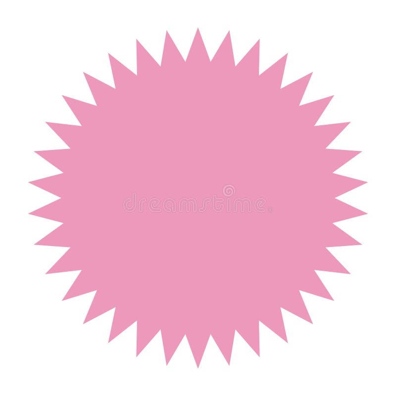 Pink Starburst Sunburst Star Shape, Vector Clip Art Element Stock ...