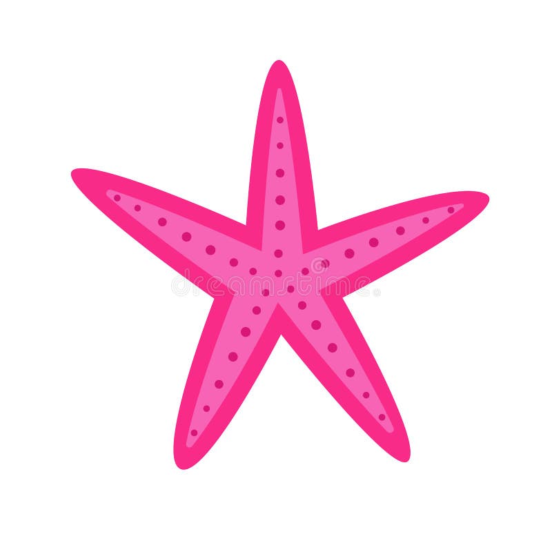 Pink Starfish in Flat Style Stock Vector - Illustration of pink ...