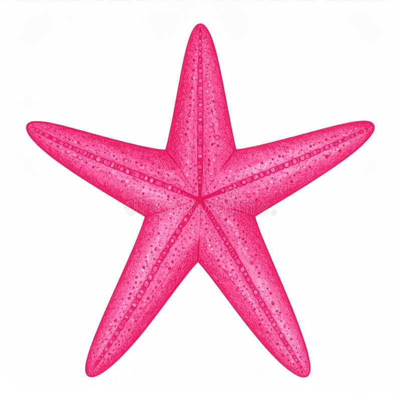 Pink Starfish Illustration on White Background Stock Illustration ...