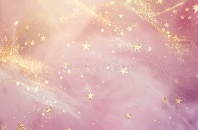 A Pink Starry Gold Background Stock Image - Image of celestial ...